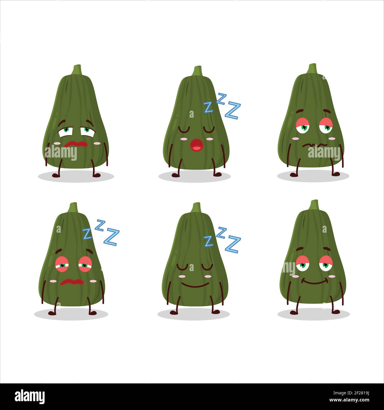 Cartoon character of squash with sleepy expression. Vector illustration ...