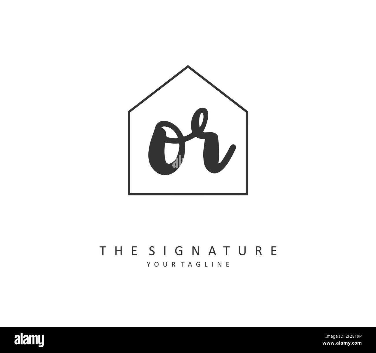OR Initial letter handwriting and signature logo. A concept handwriting ...