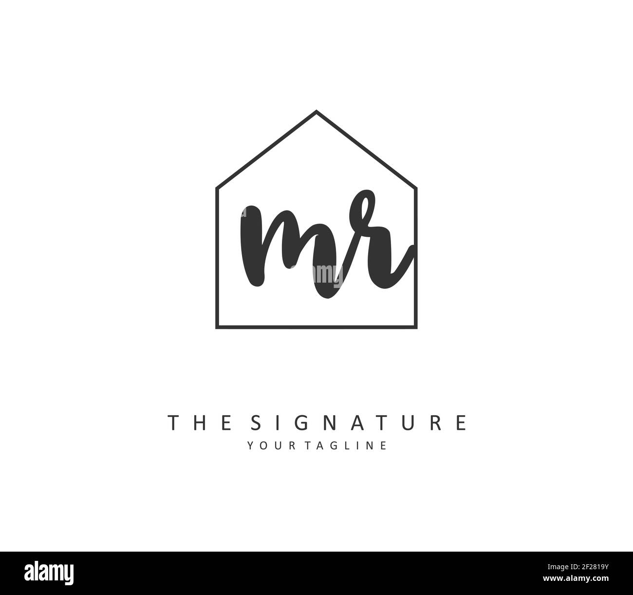 MR Initial letter handwriting and signature logo. A concept handwriting ...