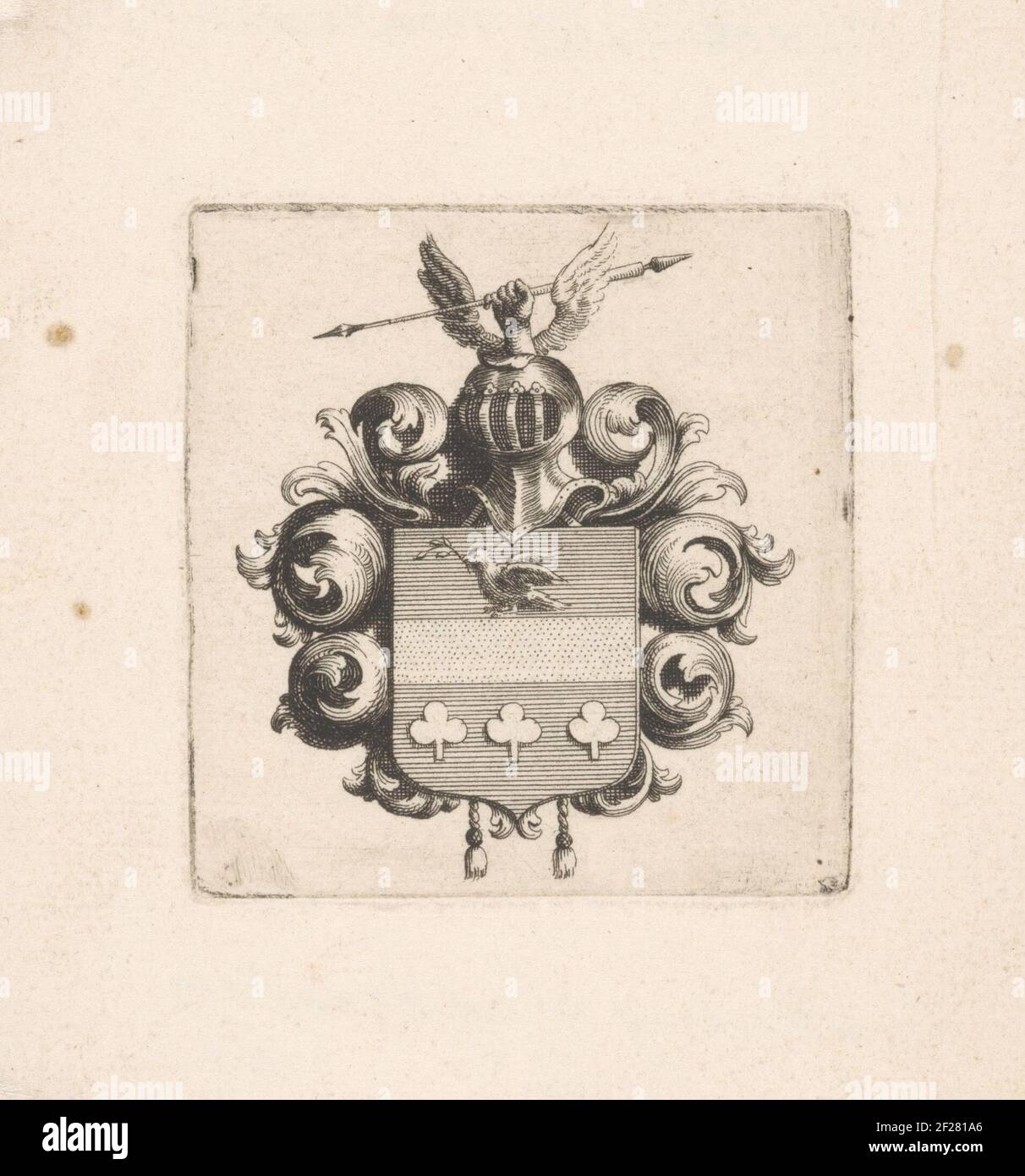 Coat of arms with clover sheets. A coat of arms with three clover ...