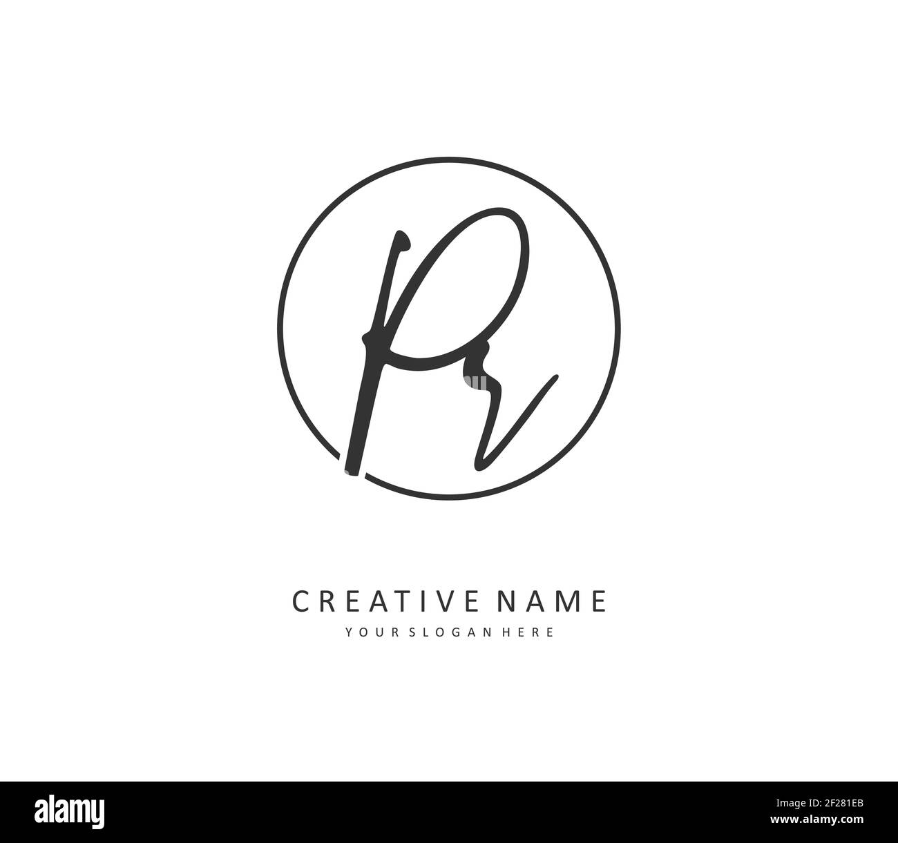 PR Initial letter handwriting and signature logo. A concept handwriting ...