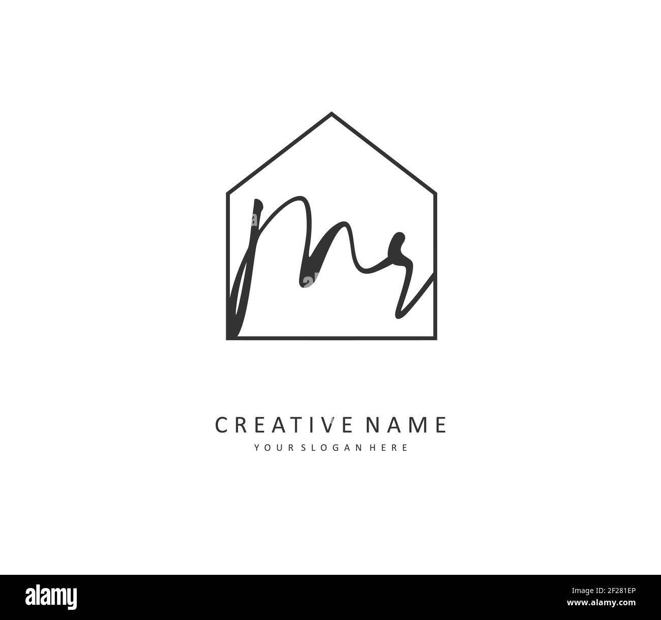 MR Initial letter handwriting and signature logo. A concept handwriting ...