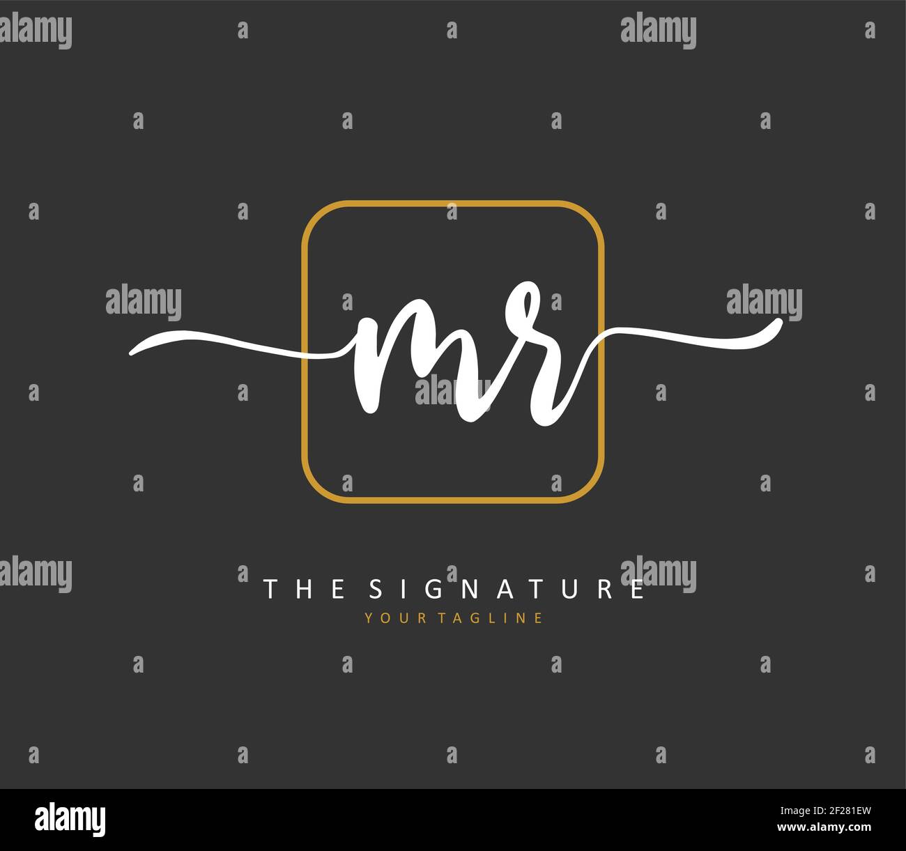MR Initial letter handwriting and signature logo. A concept handwriting ...