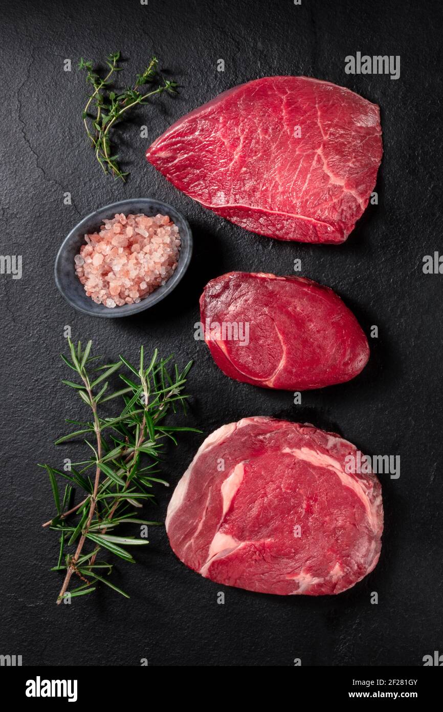 Meat cuts top shot hi-res stock photography and images - Alamy