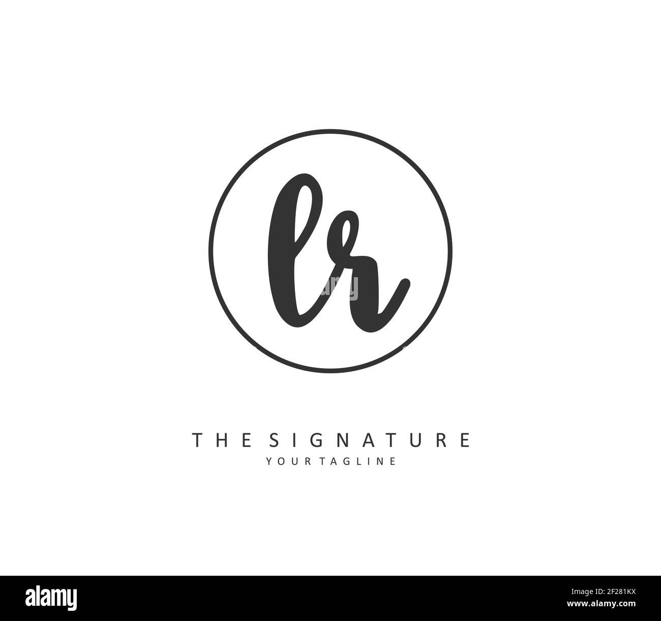 LR Initial letter handwriting and signature logo. A concept handwriting ...