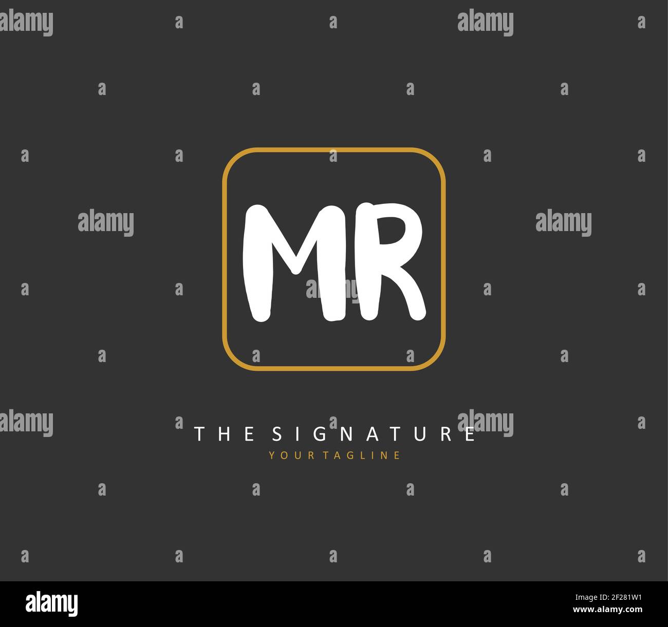 MR Initial letter handwriting and signature logo. A concept handwriting ...
