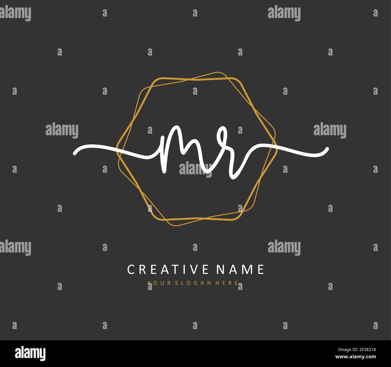 MR Initial letter handwriting and signature logo. A concept handwriting ...