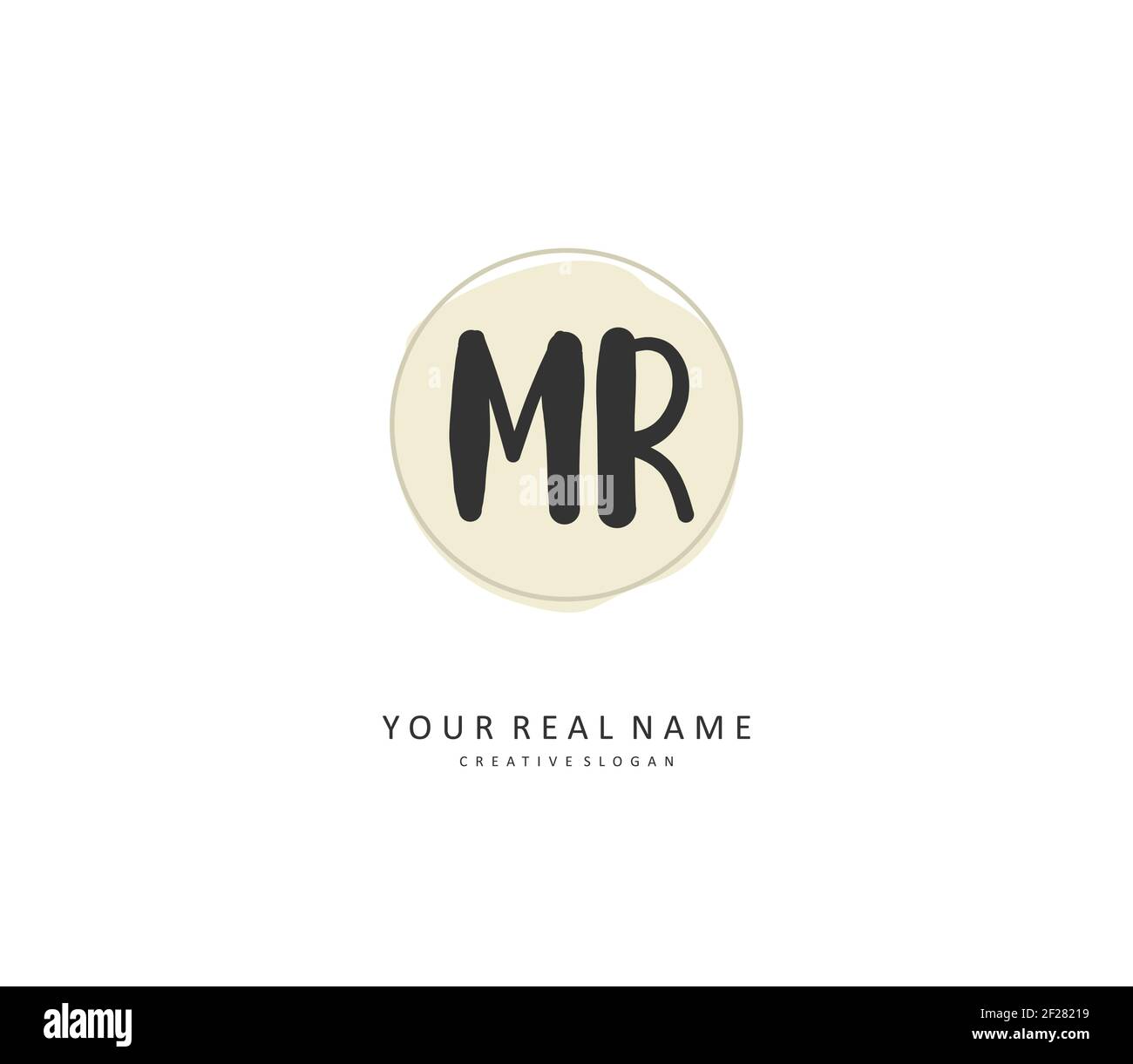 MR Initial letter handwriting and signature logo. A concept handwriting ...