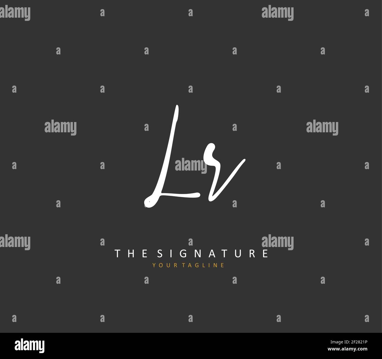 LR Initial letter handwriting and signature logo. A concept handwriting ...