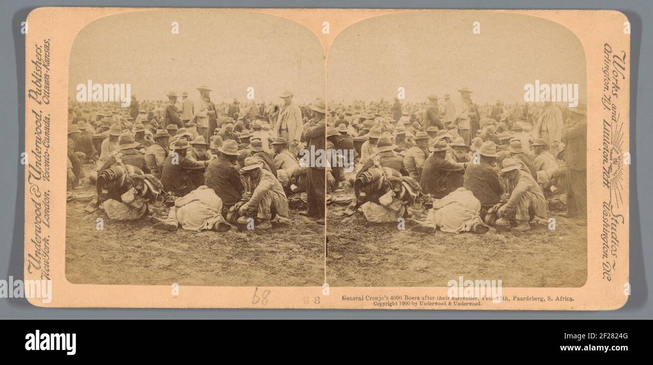 Gen. Cronje's 4,000 brave Boers after surrendering to Roberts' force of ...