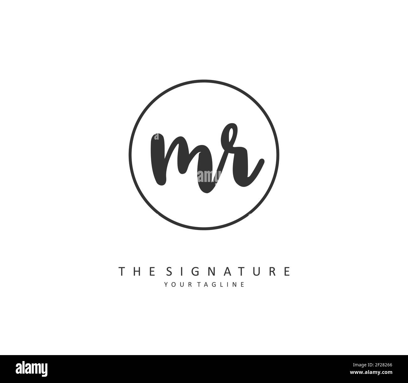 MR Initial letter handwriting and signature logo. A concept handwriting ...