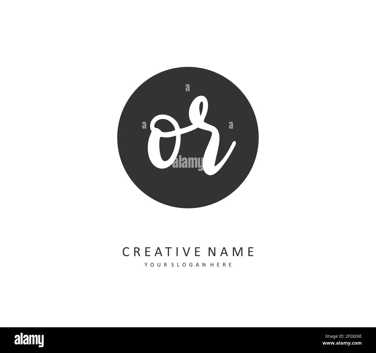 OR Initial letter handwriting and signature logo. A concept handwriting ...