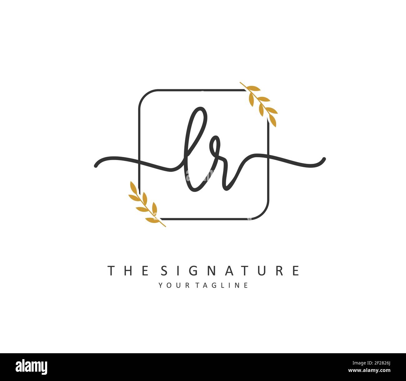 LR Initial letter handwriting and signature logo. A concept handwriting ...