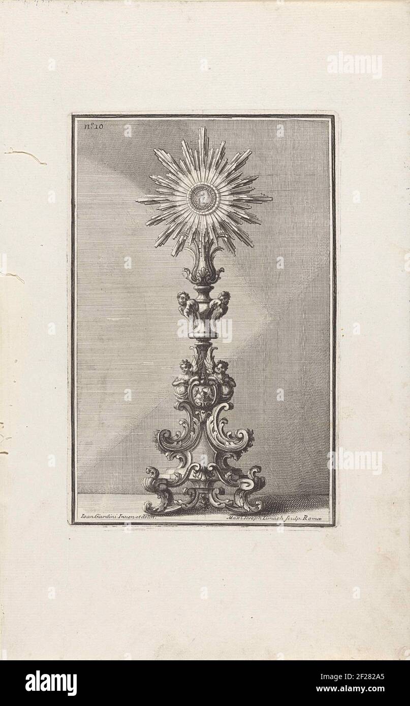 Relic holder with crucifixion scene and cherubs; Various ecclesiastical ...