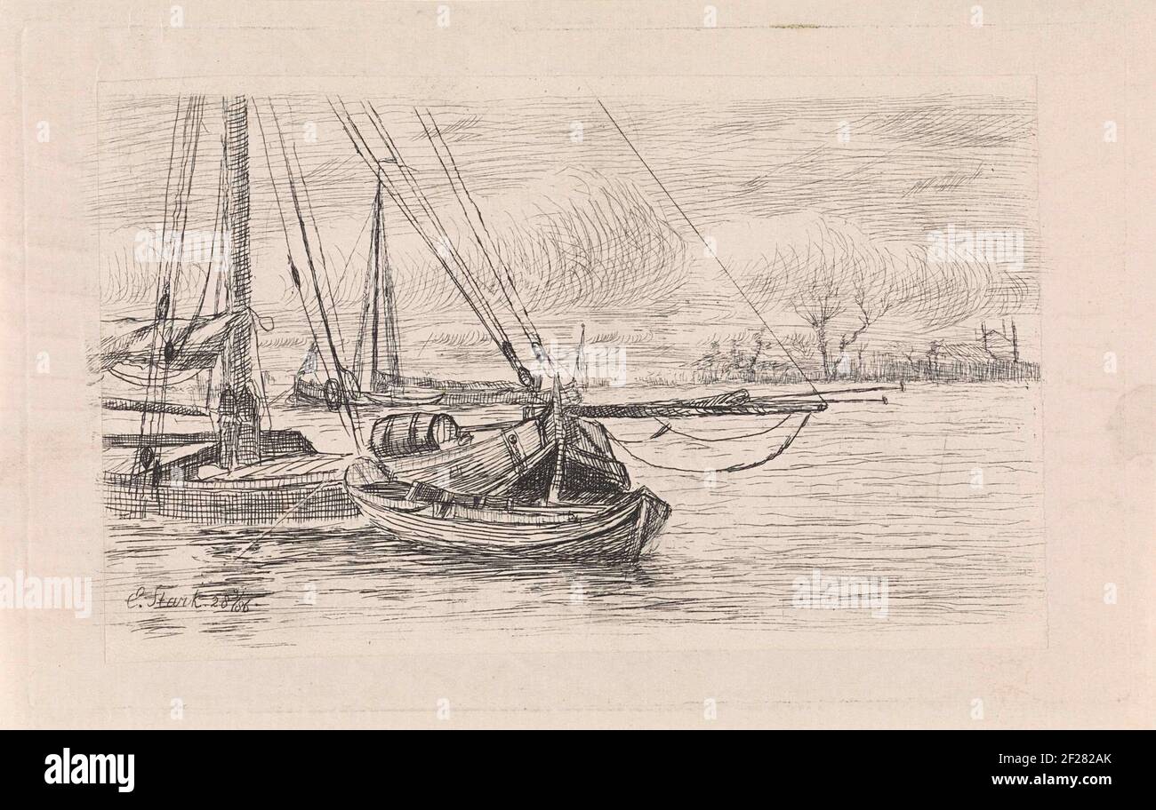 Sailing ship and sloop on the water Stock Photo - Alamy