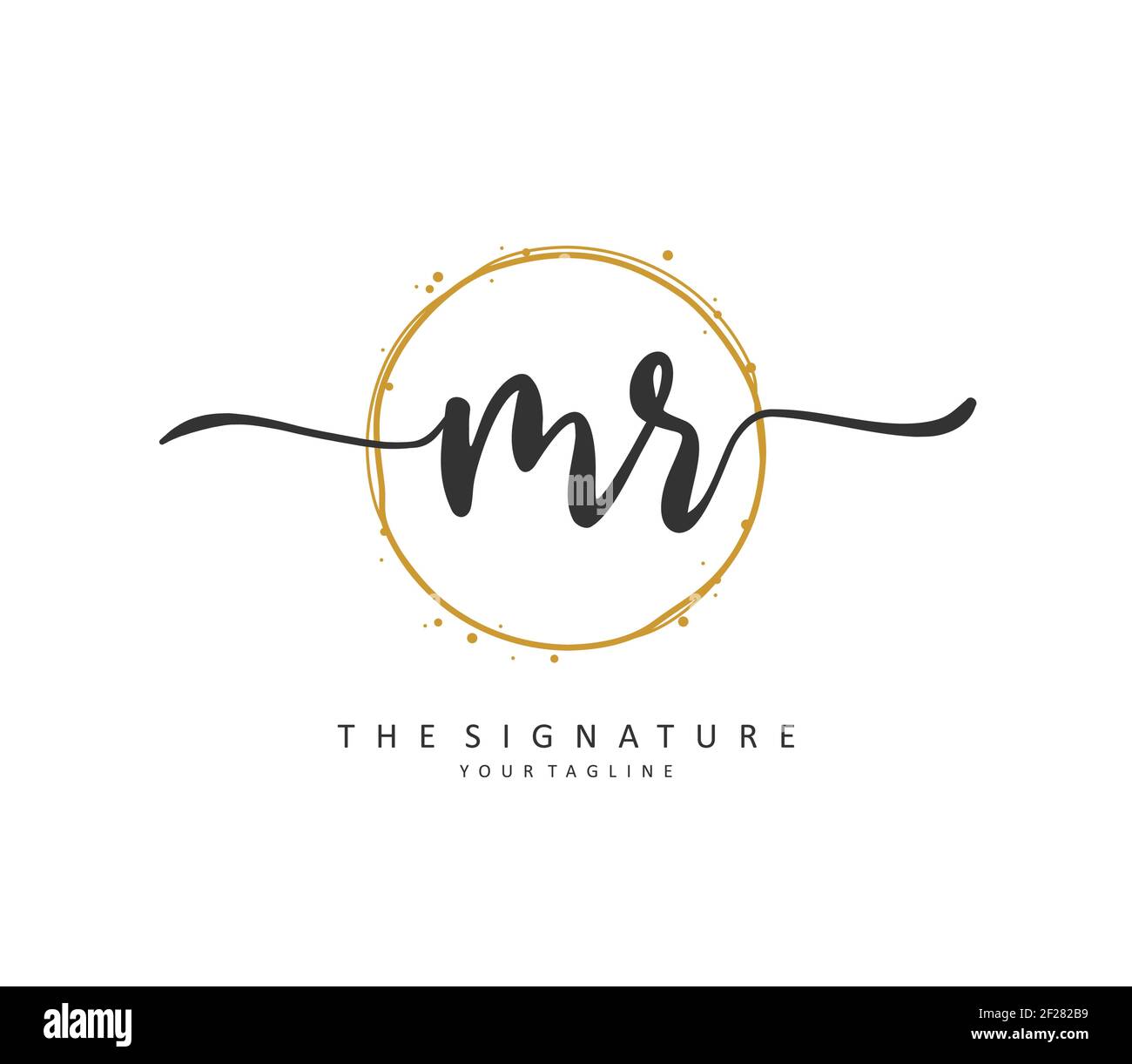 MR Initial letter handwriting and signature logo. A concept handwriting ...
