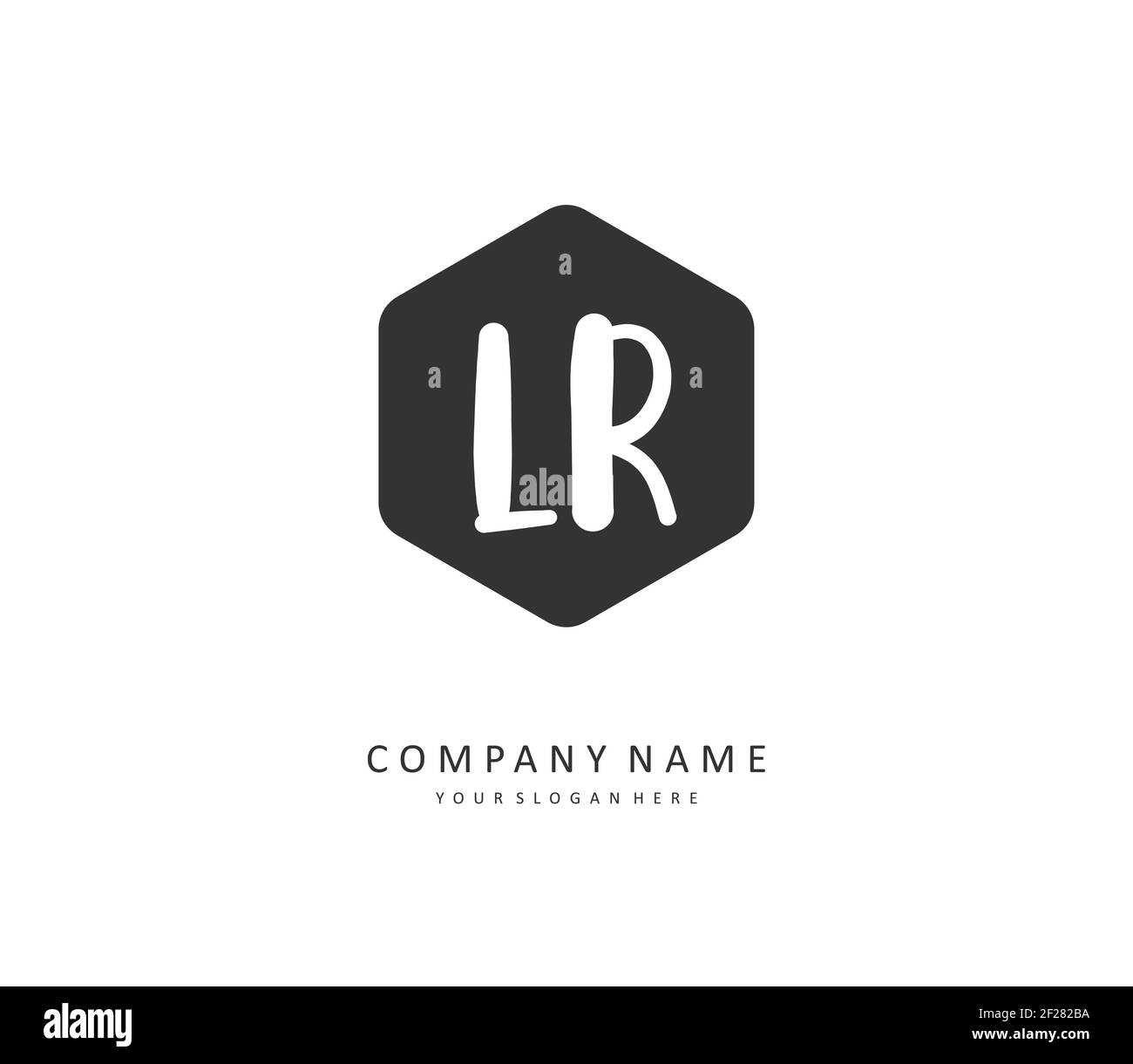 LR Initial letter handwriting and signature logo. A concept handwriting ...