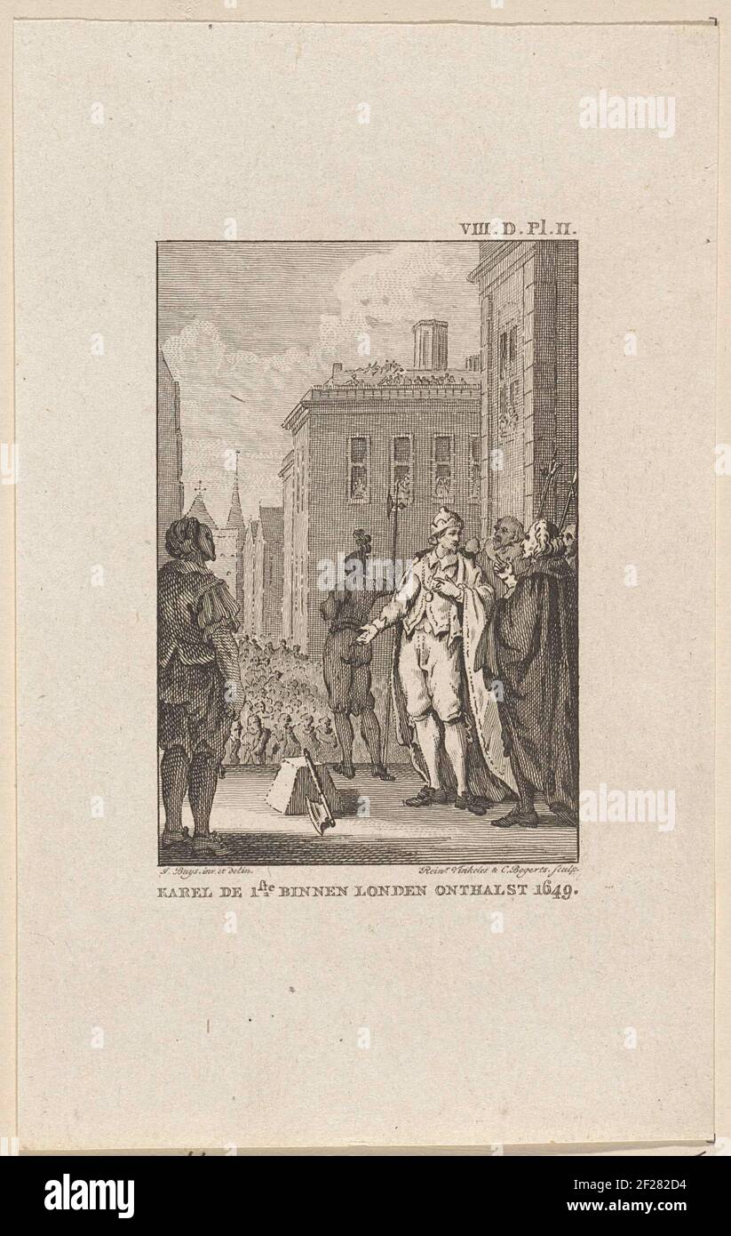 Decapitation of Charles I, King of England, in London, 1649; Charles ...