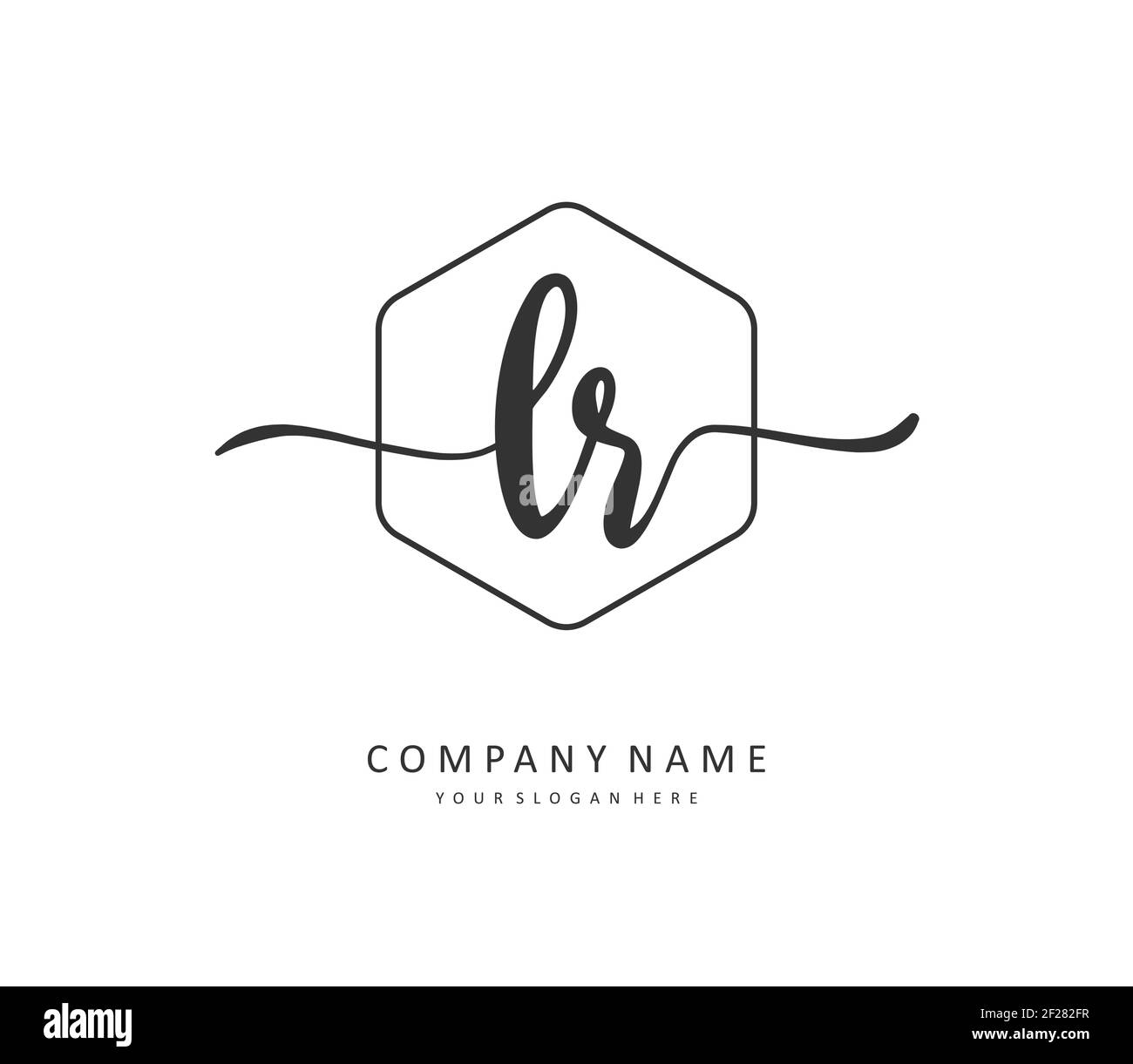 LR Initial letter handwriting and signature logo. A concept handwriting ...