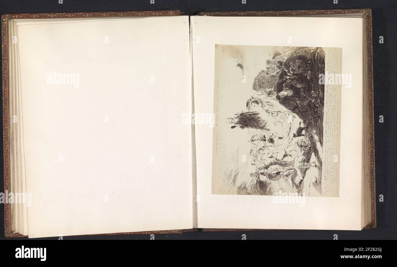Photo production of a drawing, representing the allegory of the cave ...
