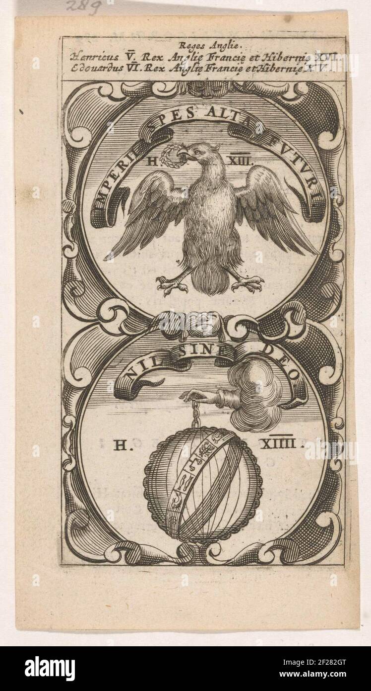 Adelaar met lauwerkrans / Hand in de wolken met armillarium; Imperii ...