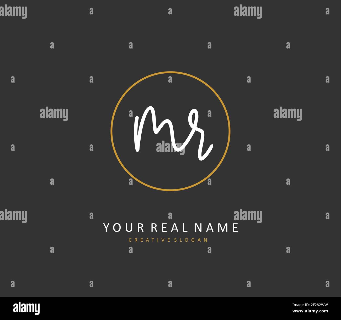 MR Initial letter handwriting and signature logo. A concept handwriting ...