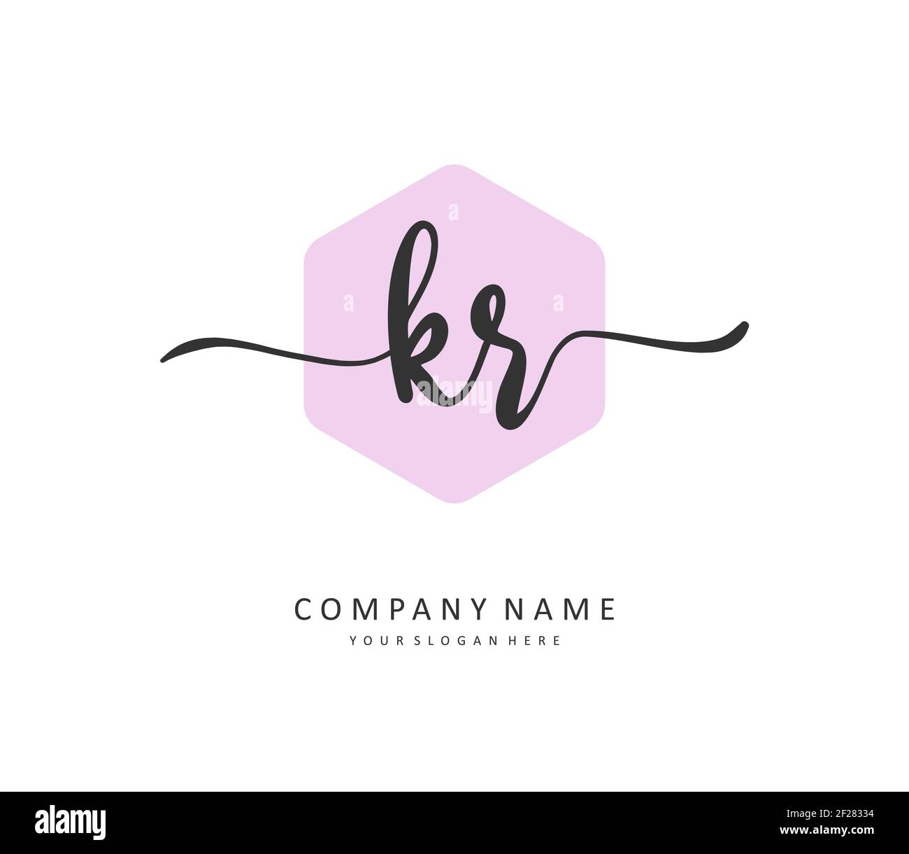 KR Initial letter handwriting and signature logo. A concept handwriting ...