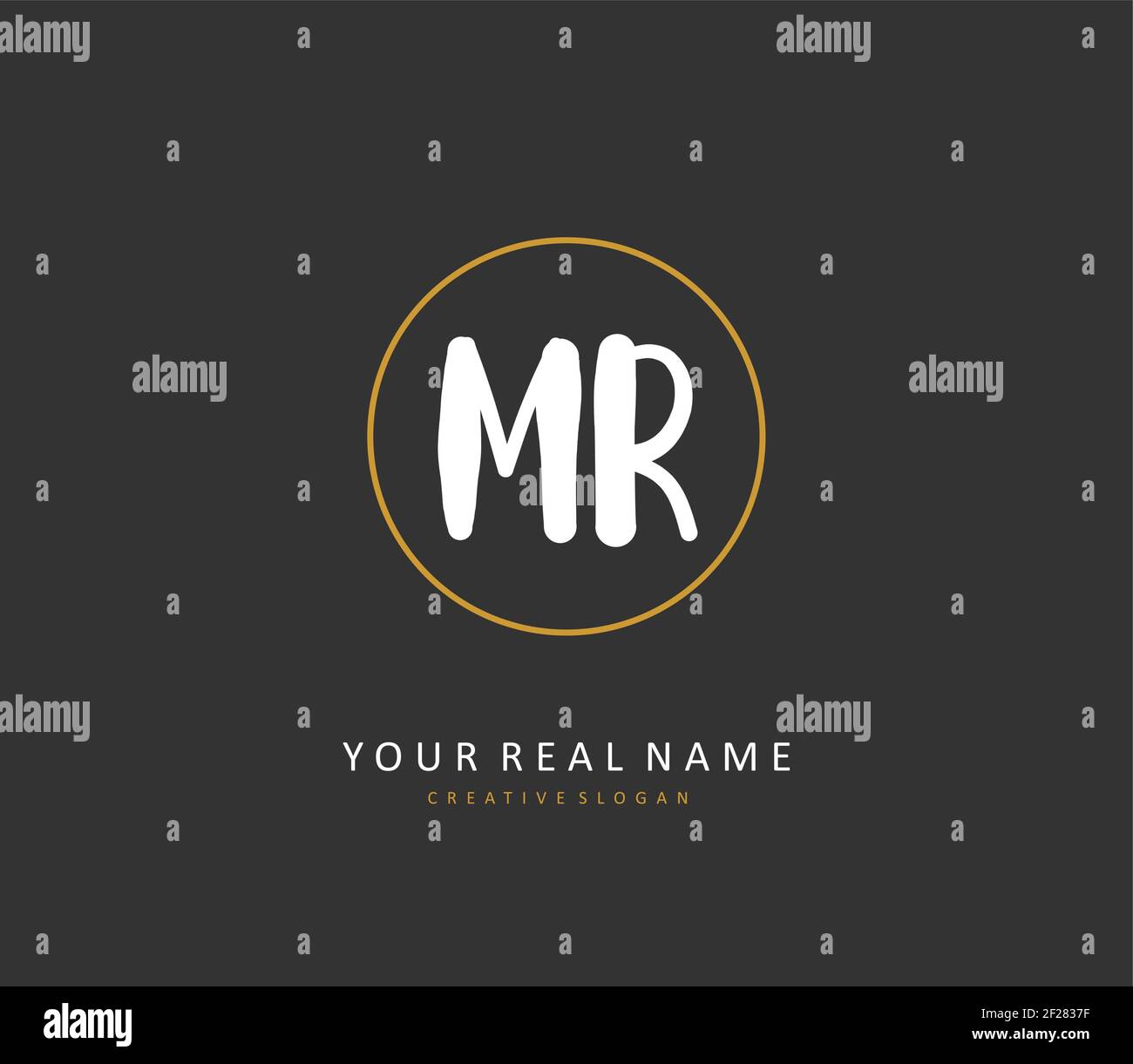 MR Initial letter handwriting and signature logo. A concept handwriting ...