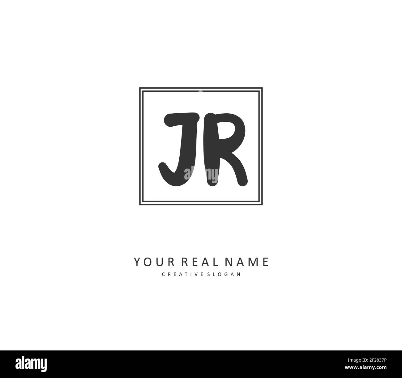 JR Initial letter handwriting and signature logo. A concept handwriting ...