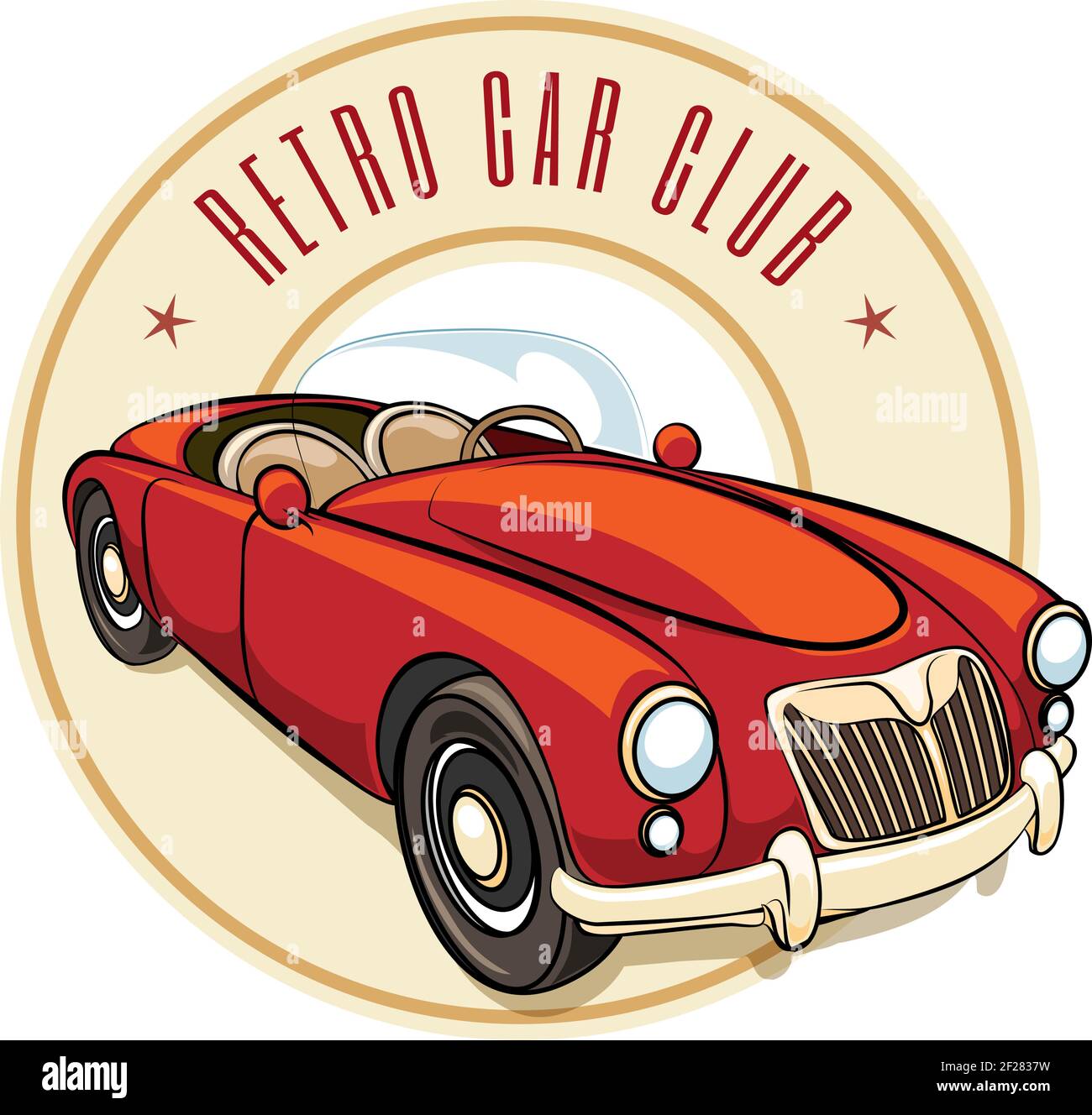 vector retro car label with vintage vehicle Stock Vector Image & Art ...