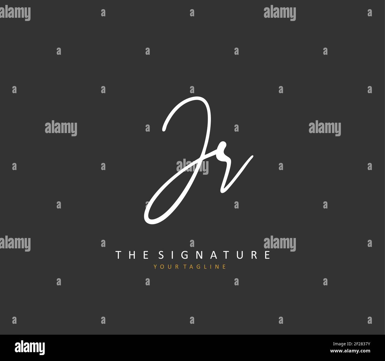 JR Initial letter handwriting and signature logo. A concept handwriting ...