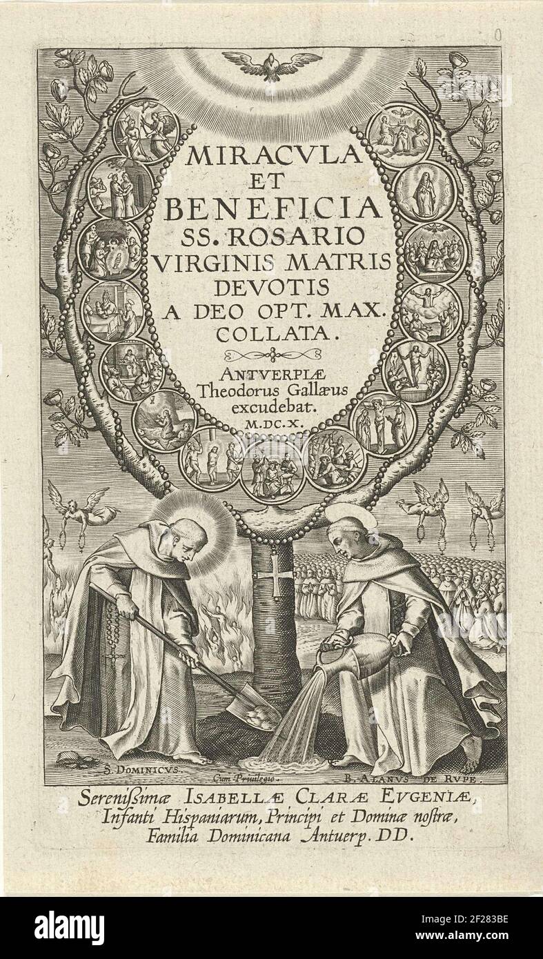 The Holy Domenician and the Holy Alanus a Rupe provide a tree, in which ...