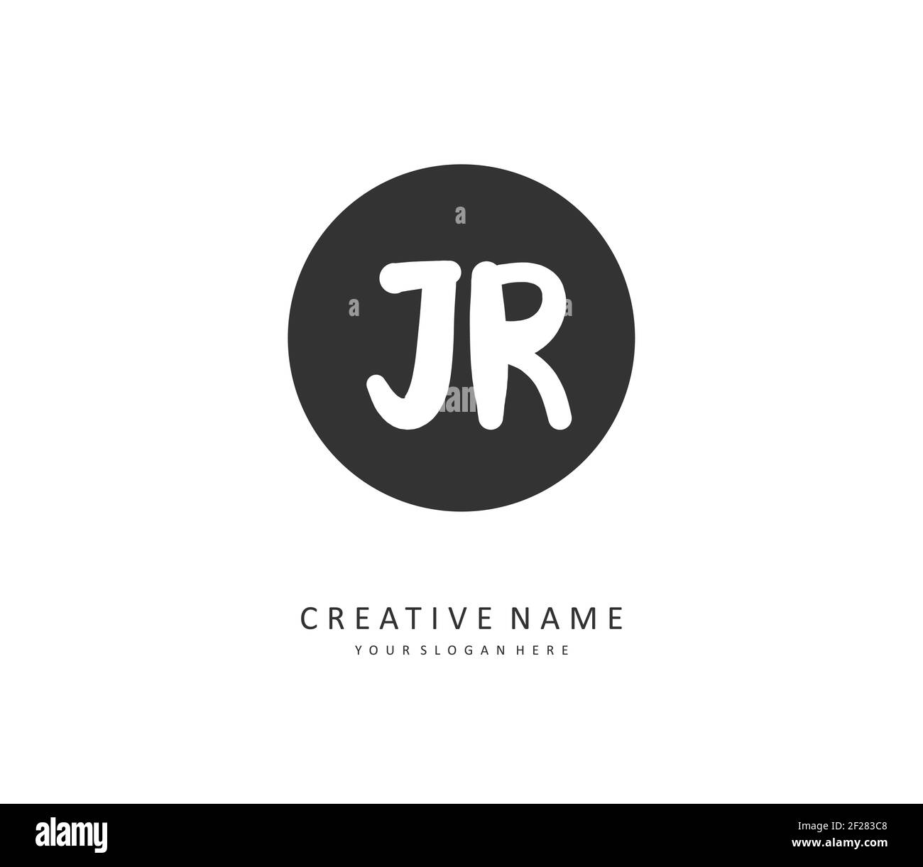 JR Initial letter handwriting and signature logo. A concept handwriting ...