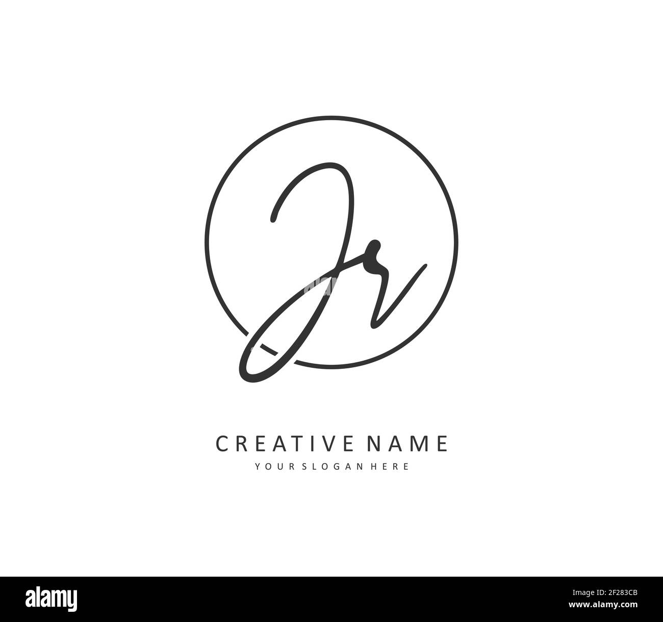 JR Initial letter handwriting and signature logo. A concept handwriting ...