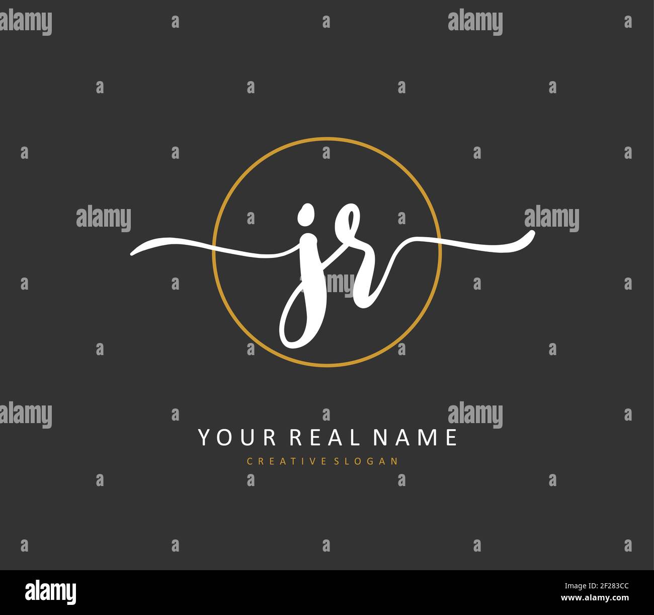 JR Initial letter handwriting and signature logo. A concept handwriting ...