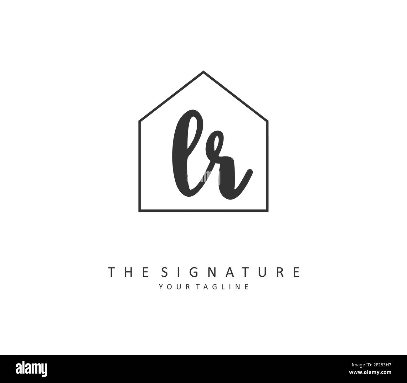LR Initial letter handwriting and signature logo. A concept handwriting ...
