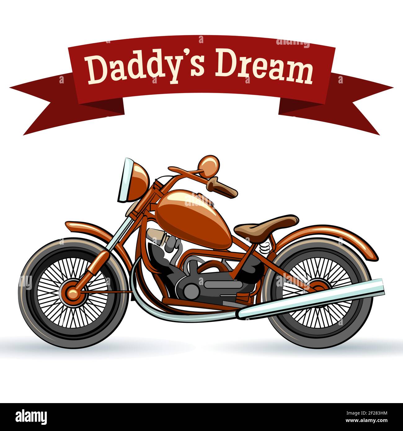 Colored retro motorcycle design on white background Stock Vector Image ...