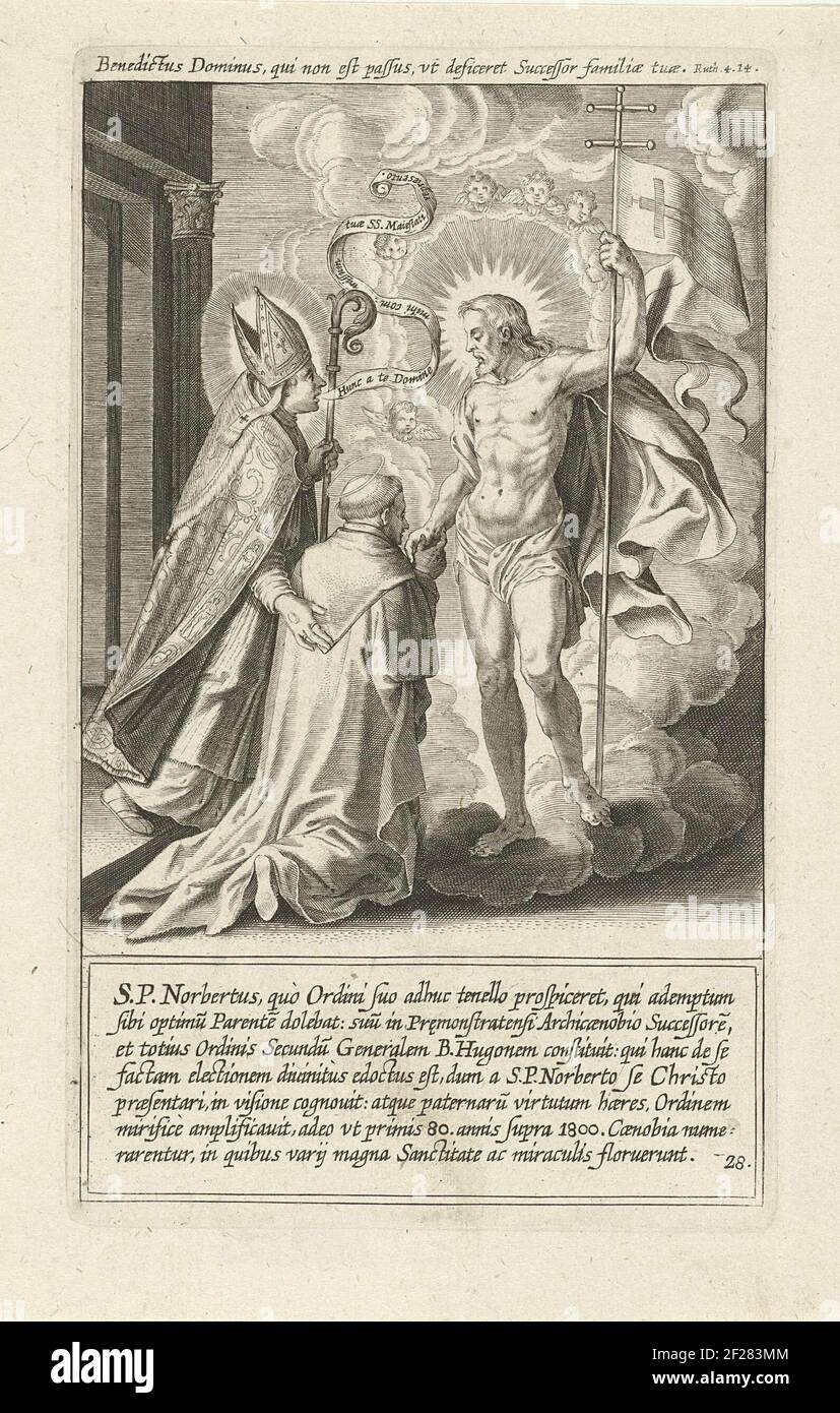 The Saint Norbertus stands together with the kneeled Hugo of Fosses for ...