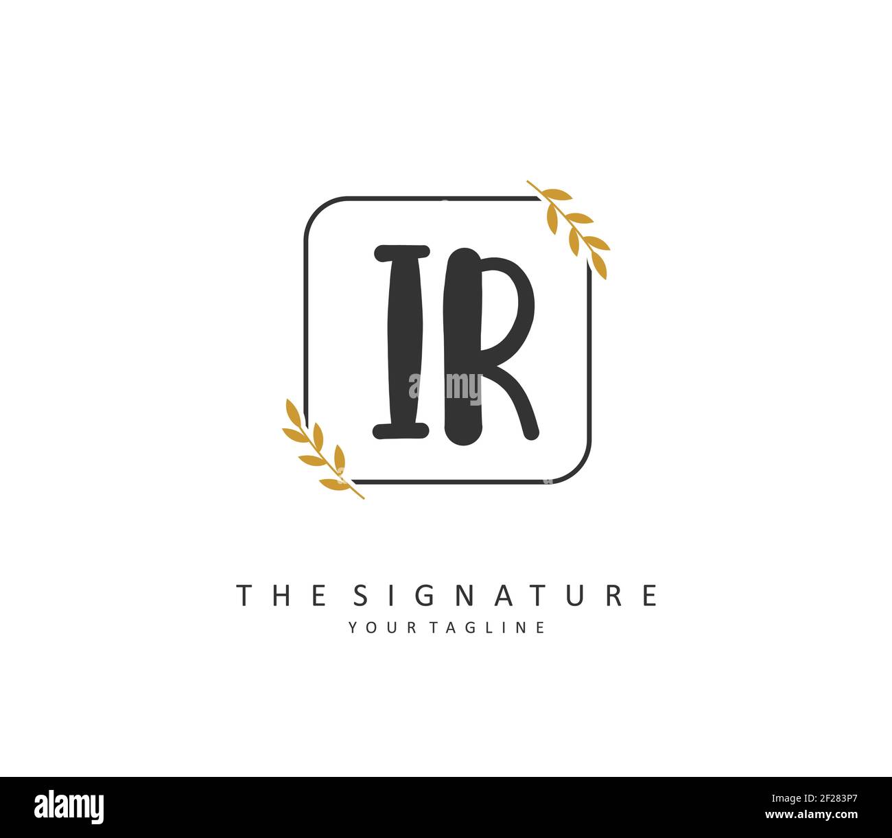 IR Initial letter handwriting and signature logo. A concept handwriting ...