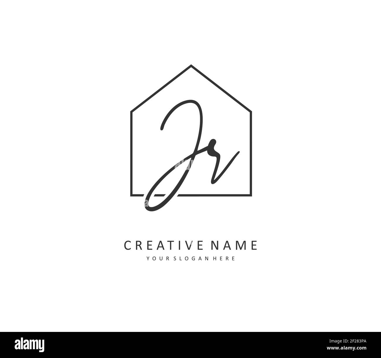 JR Initial letter handwriting and signature logo. A concept handwriting ...