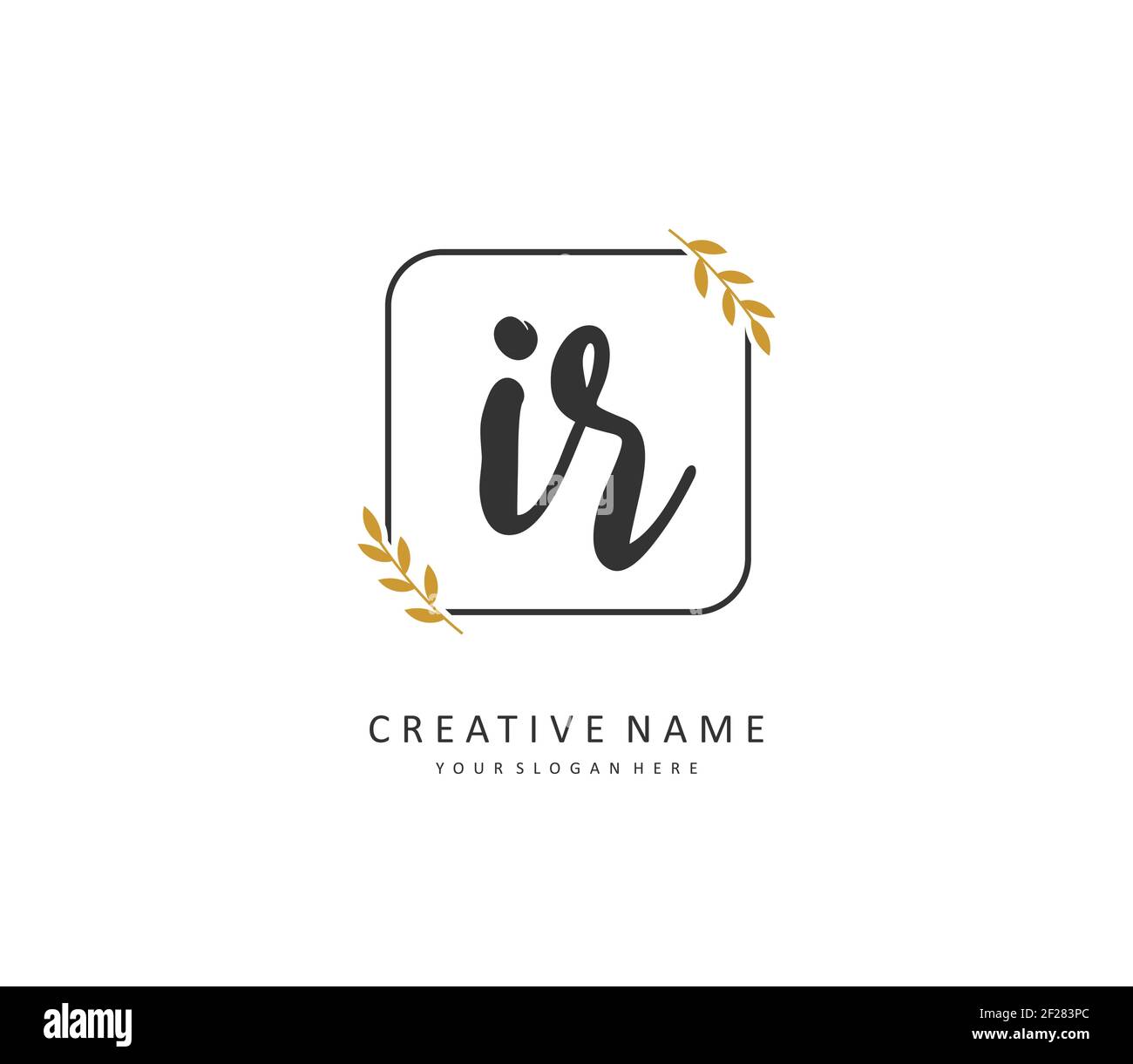 IR Initial letter handwriting and signature logo. A concept handwriting ...