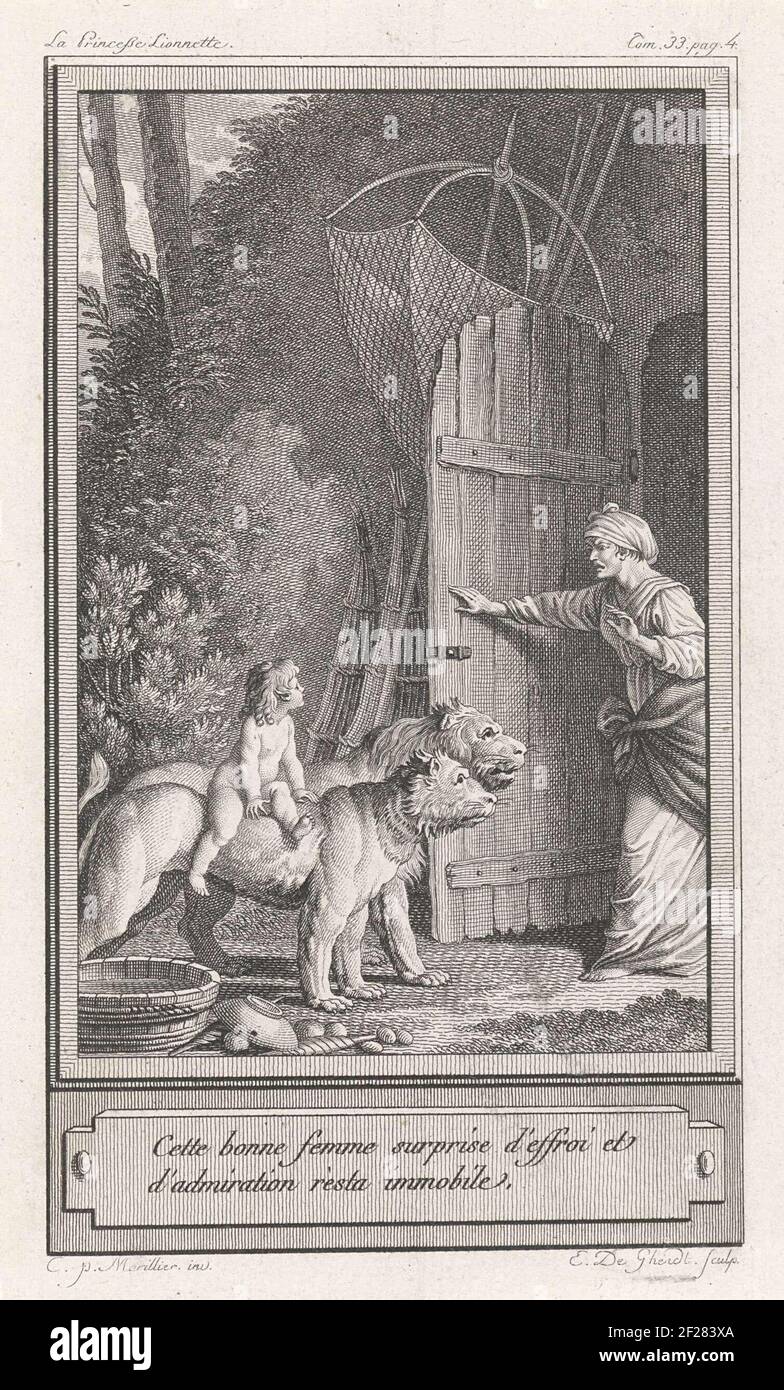 The old Phila opens the door of her house and affects two lions outside ...