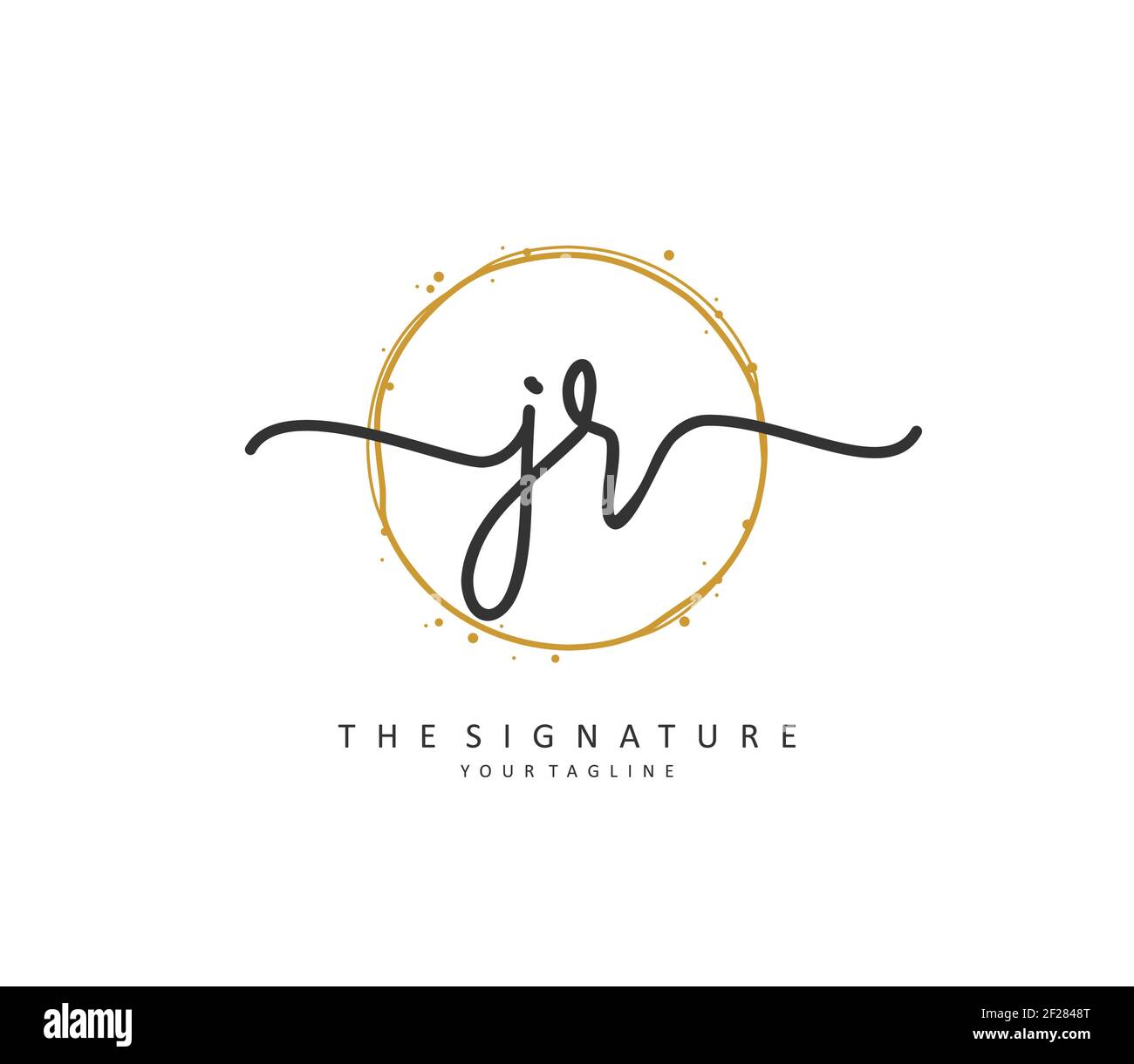 JR Initial letter handwriting and signature logo. A concept handwriting ...