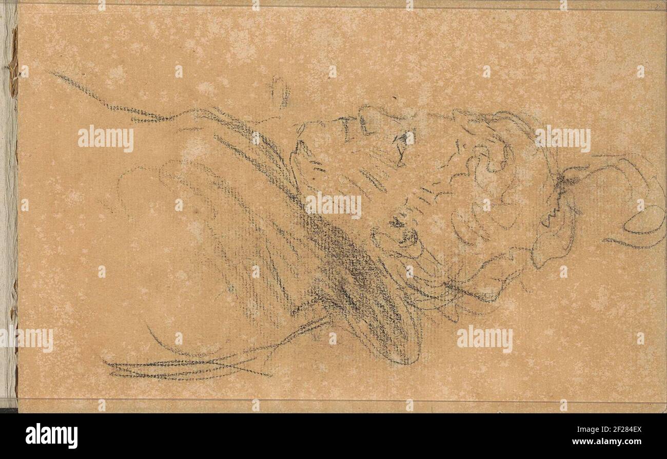 Old woman with hair decoration, in profile.Page 2 from Sketchbook ...