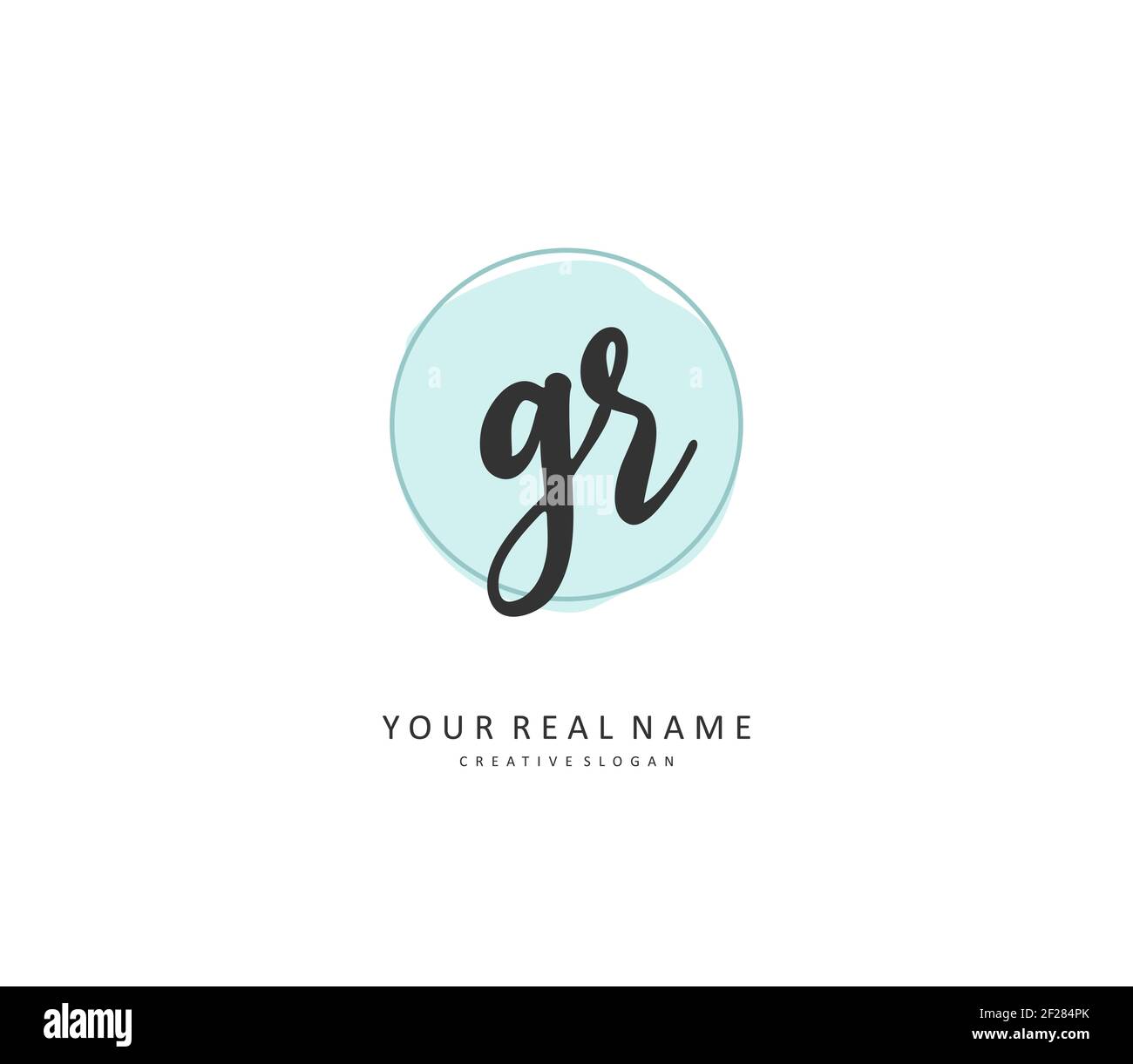 GR Initial letter handwriting and signature logo. A concept handwriting ...