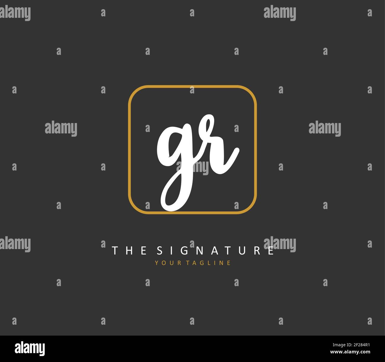 GR Initial letter handwriting and signature logo. A concept handwriting ...