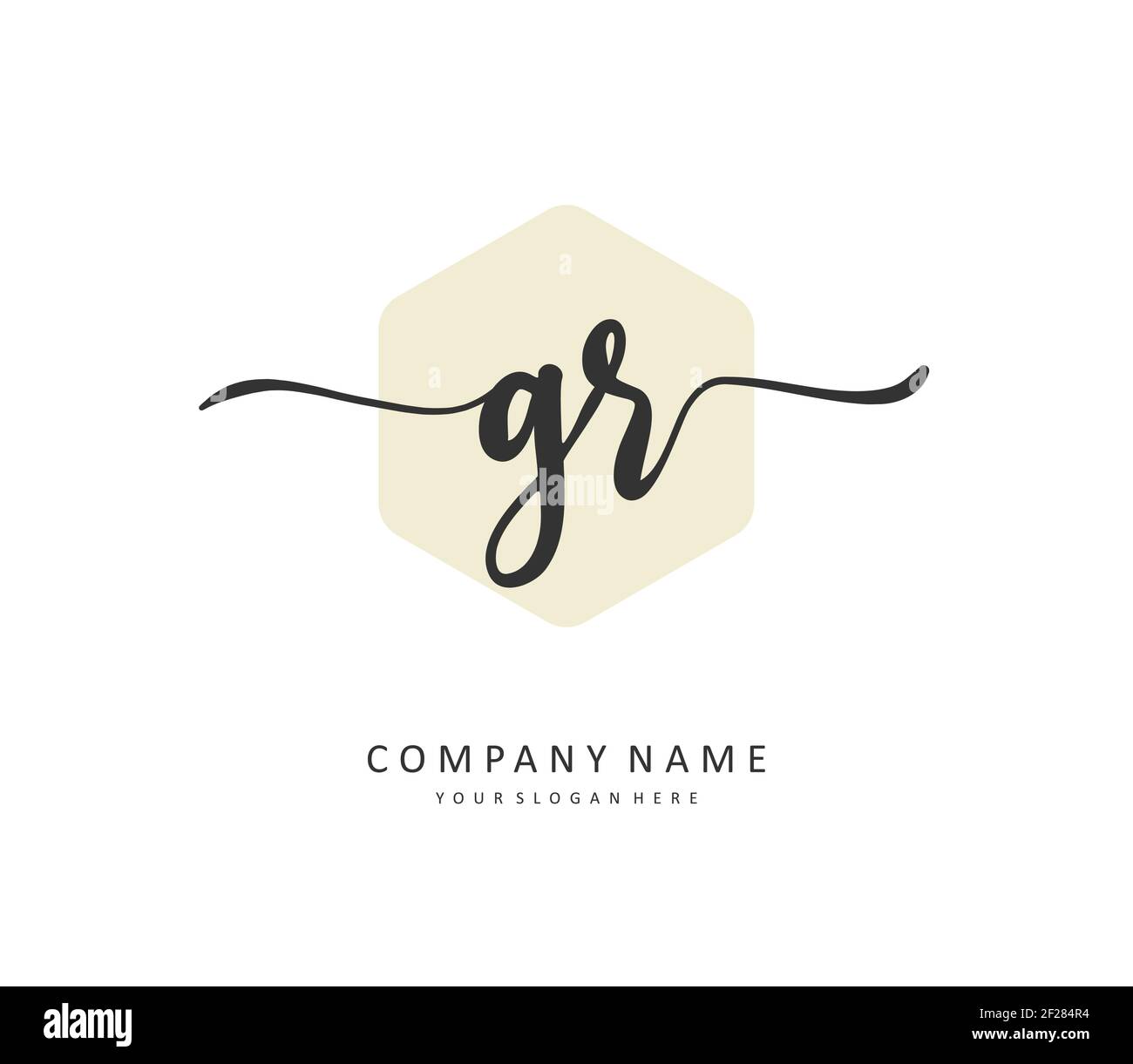 GR Initial letter handwriting and signature logo. A concept handwriting ...