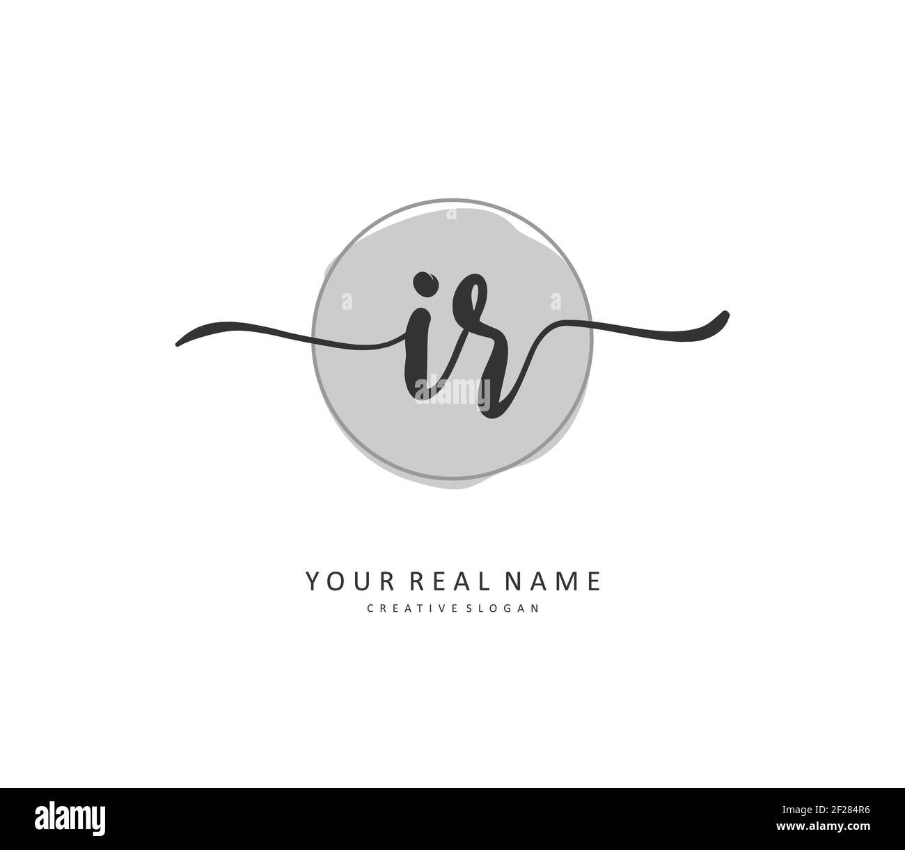 IR Initial letter handwriting and signature logo. A concept handwriting ...
