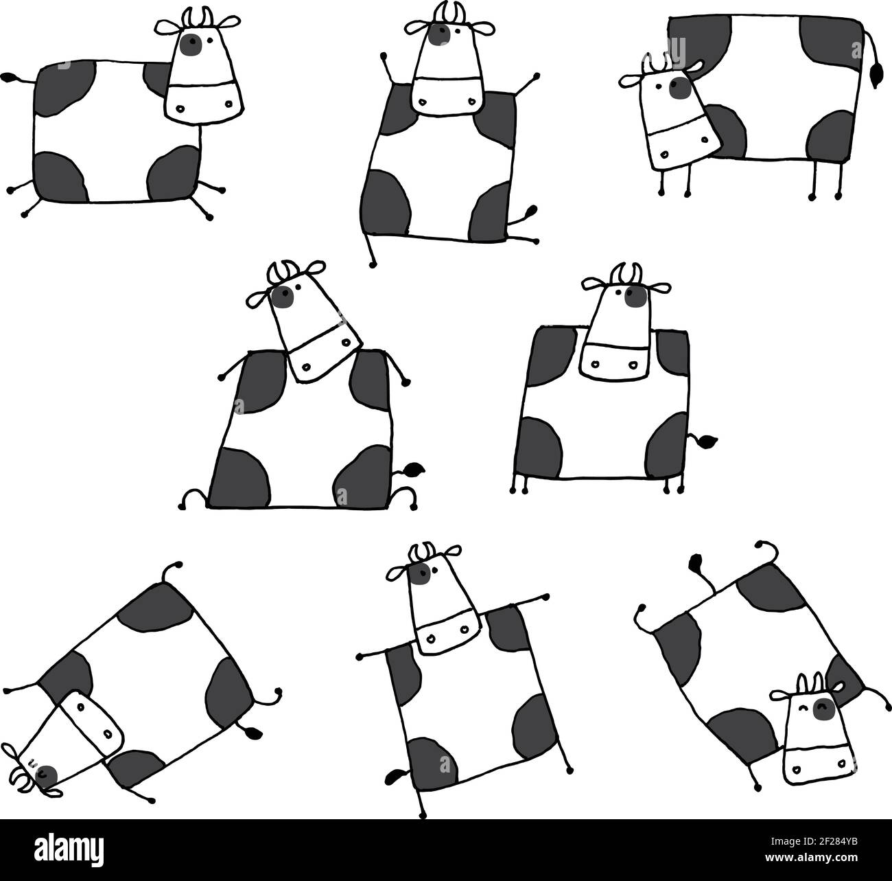 cute cartoon cow background Stock Vector Image & Art - Alamy