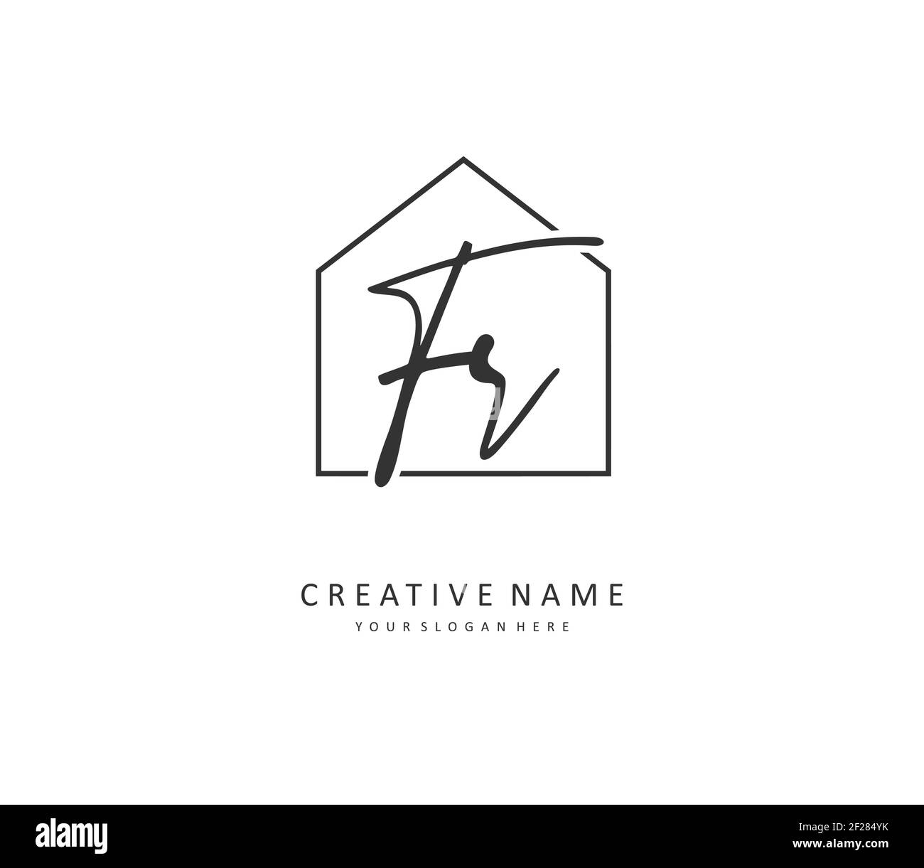 FR Initial letter handwriting and signature logo. A concept handwriting ...